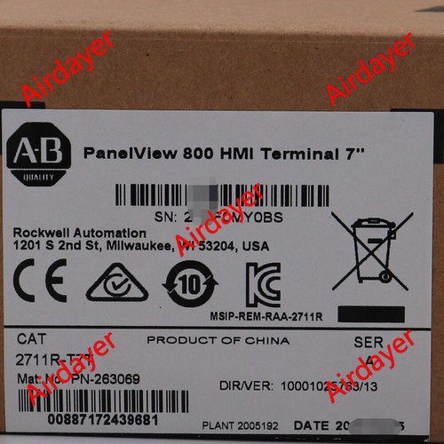 AB 2711R-T7T PANELVIEW 800 7-INCH HMI TERMINAL New Factory Sealed ...