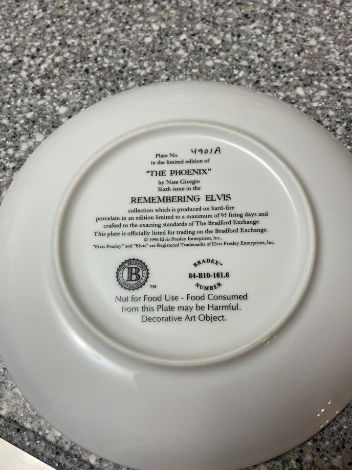 THE PHOENIX Plate-- Remembering Elvis Presley collector's plate #6 Nate ...