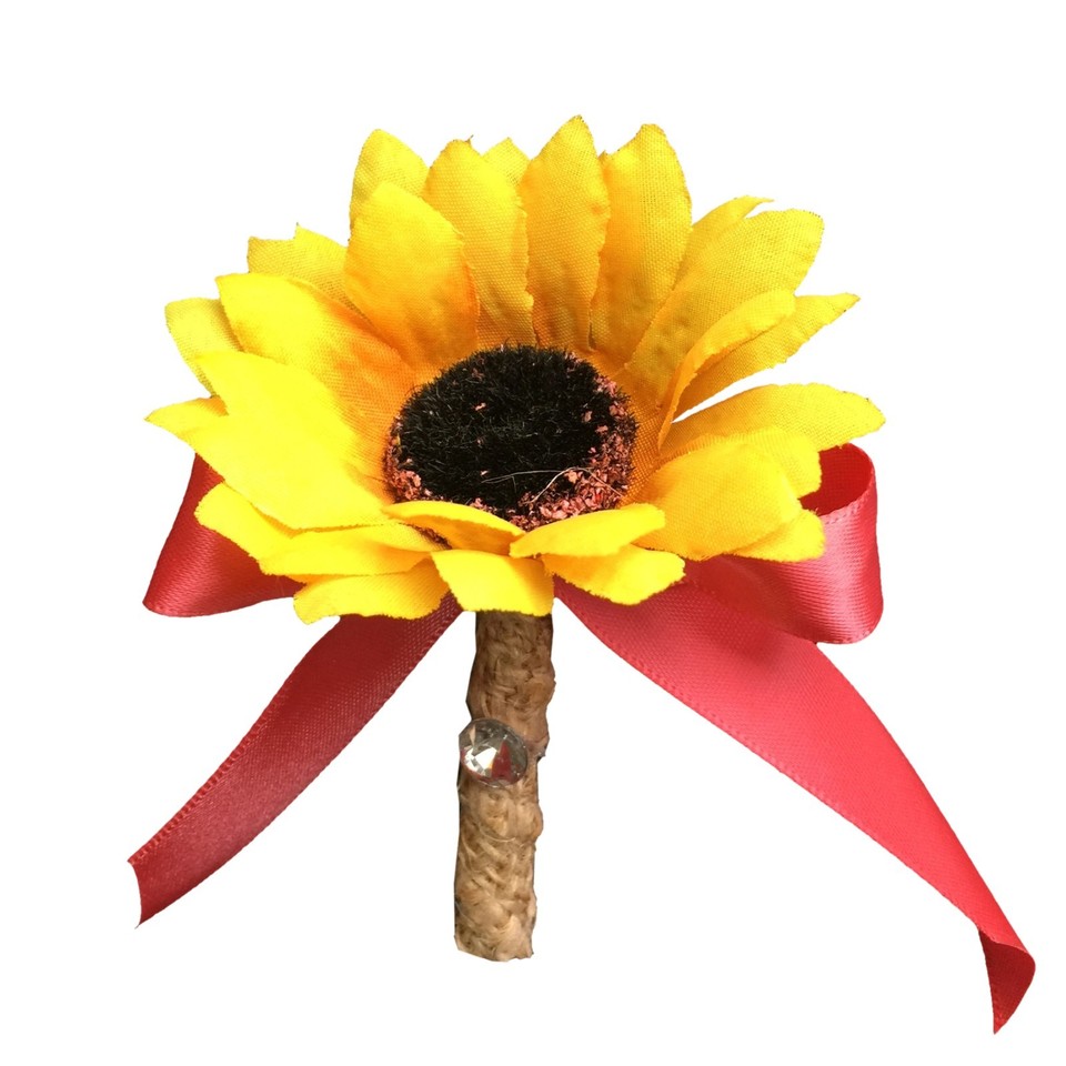 Pick Ribbon bow Color*Sunflower Boutonniere*Wedding Prom All season ...