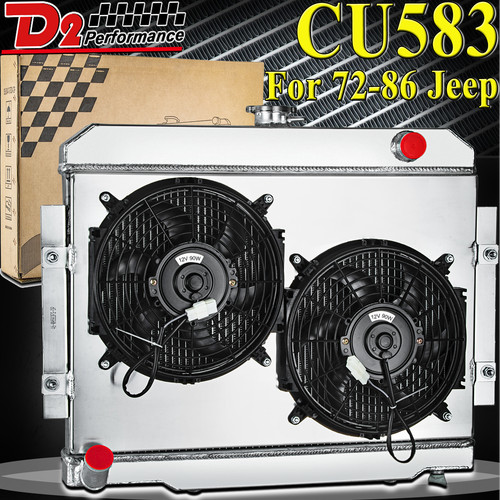 583 3 Row Radiator Shroud Fan For 72-86 Jeep CJ5 CJ6 CJ7 Scrambler 3.8 ...
