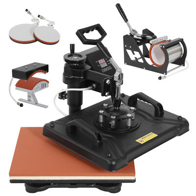 5 in 1 Heat Press Machine Dual Digital Transfer Sublimation for Mug Hat ...