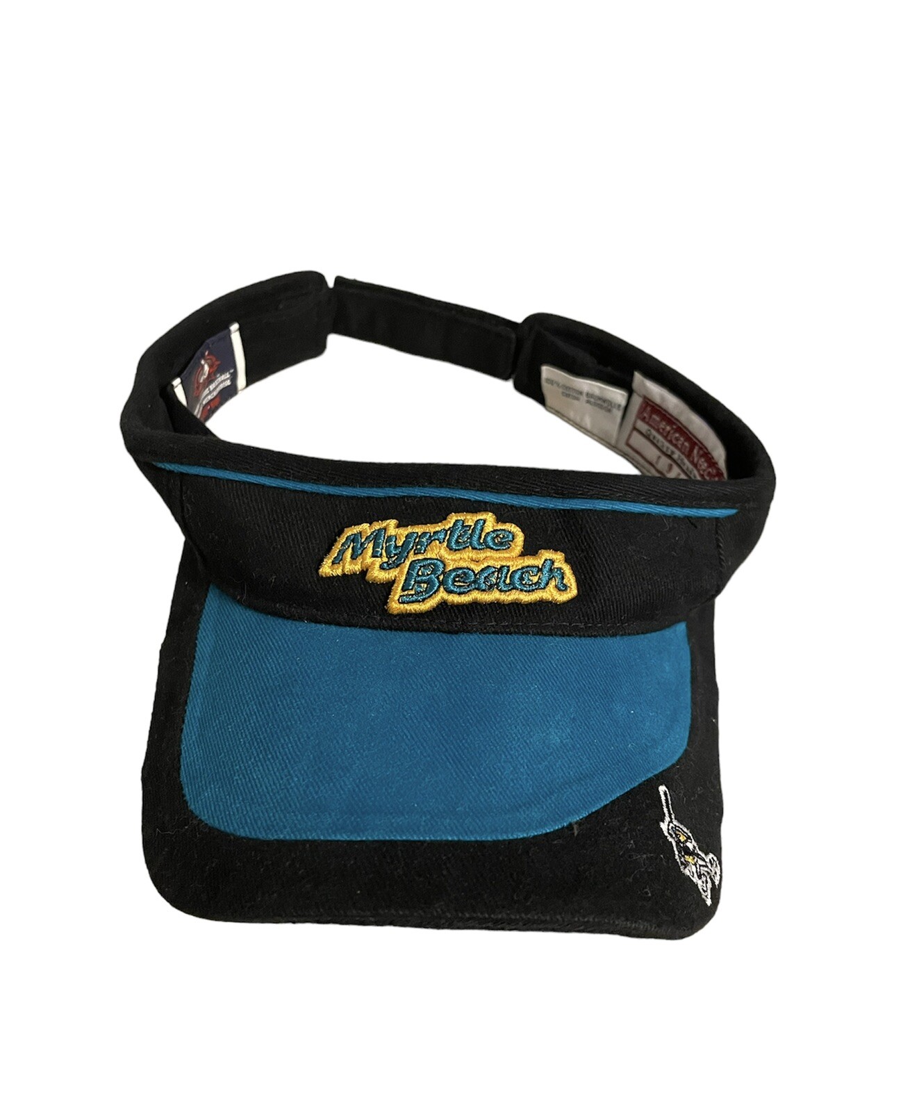 Vintage Myrtle Beach Pelicans Baseball Visor Hat Cap Adjustable Black ...