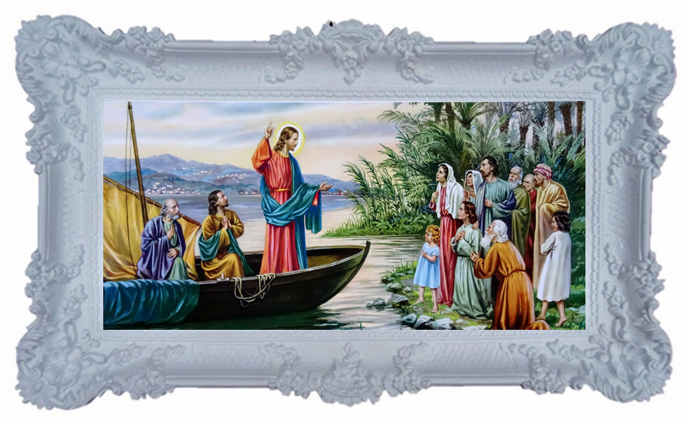 Heiligenbild Jesus Boot Seepredigt Bild Heilige Sakralmalereien Repro ...