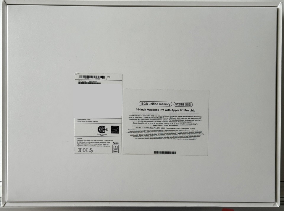 14-inch MacBook Pro with Apple M1 Pro Chip Box | eBay