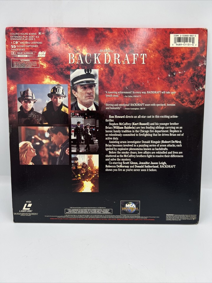 Backdraft LASERDISC 1991 Letterboxed Edition | eBay