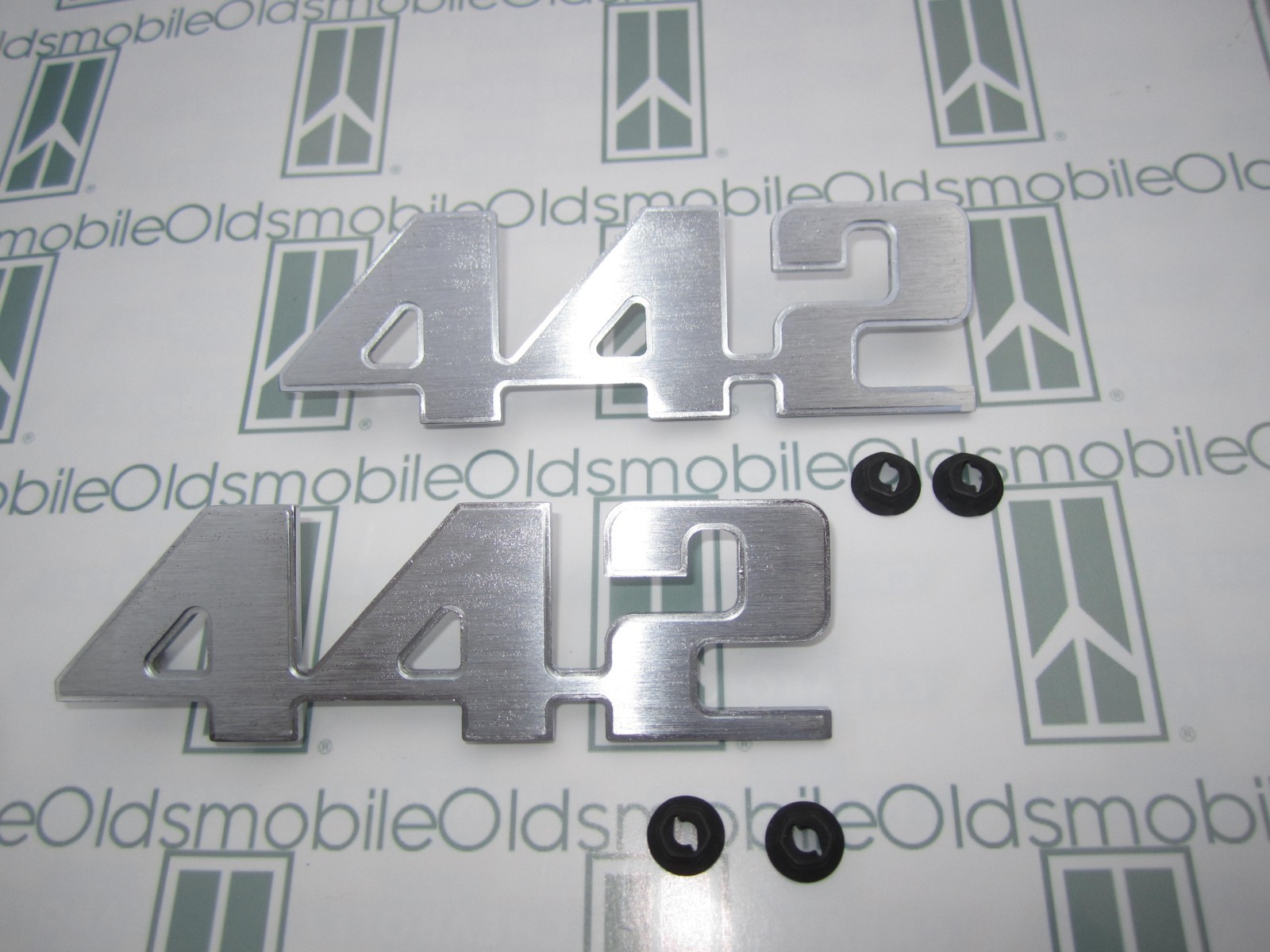 1974-1975 Olds Cutlass "442" Front Fender Emblems (Pair) with Hardware ...
