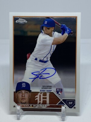 2023 Chrome baseball auto Steele Walker *Free Shipping* RC Detroit ...