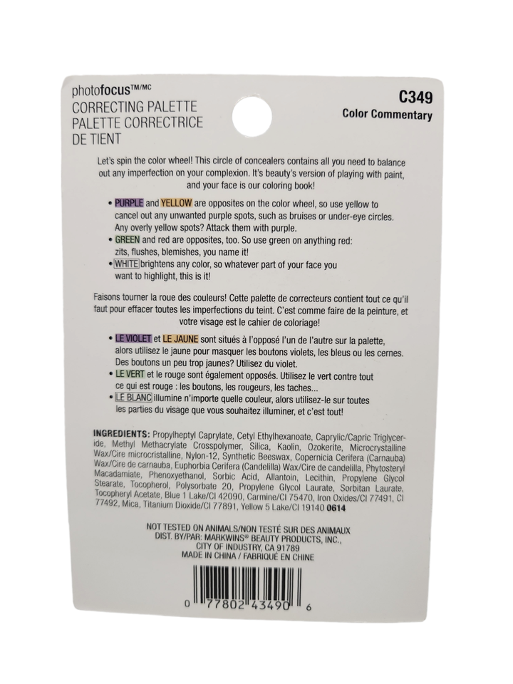 4x Wet n Wild Photofocus Correcting Palette 349 Color Commentary NEW ...