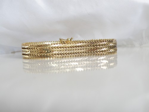 Milor Italy Sterling Silver 925 Yellow Gold Chunky Link Riccio Bracelet ...