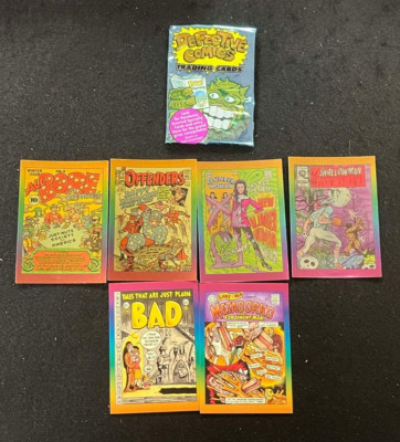 (4) 1993 DEFECTIVE COMICS TRADING CARDS L/E GOLD AND SILVER FOIL CHASE ...