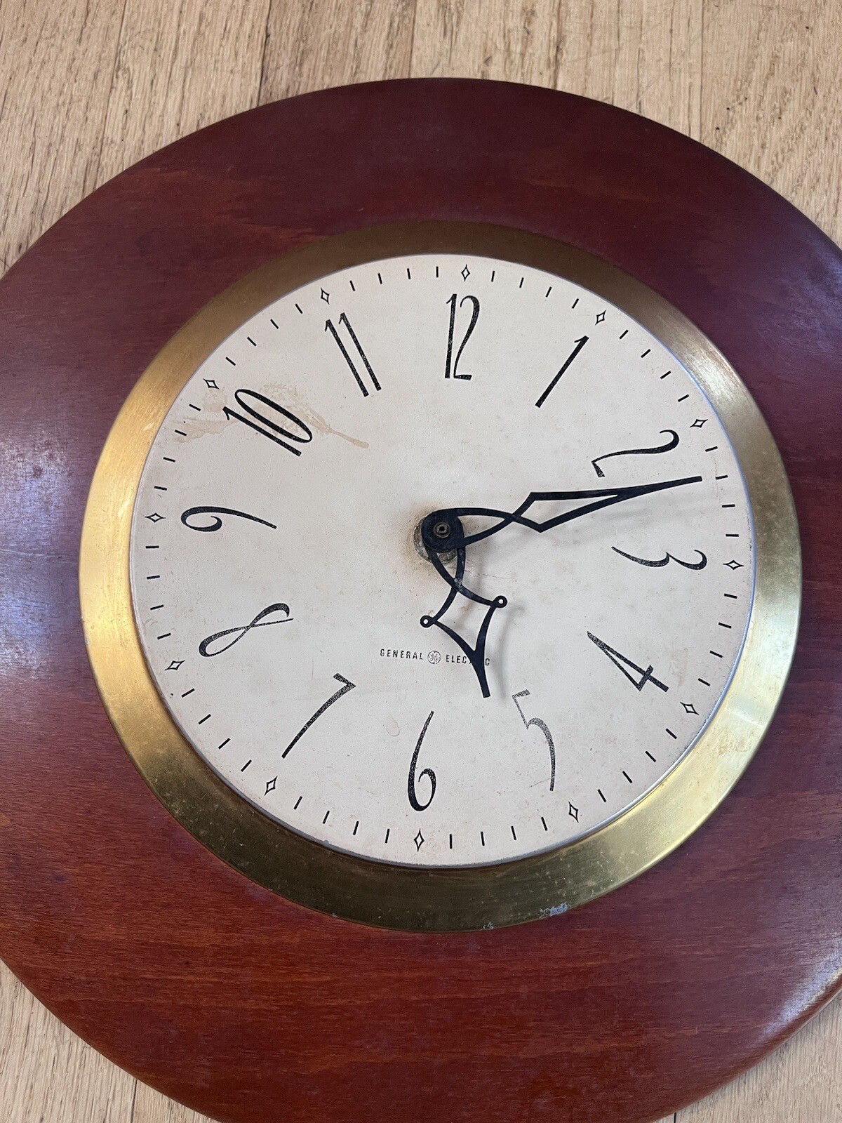 GE VINTAGE 1960's Wooden Wall Clock GENERAL ELECTRIC Mid Century Modern ...