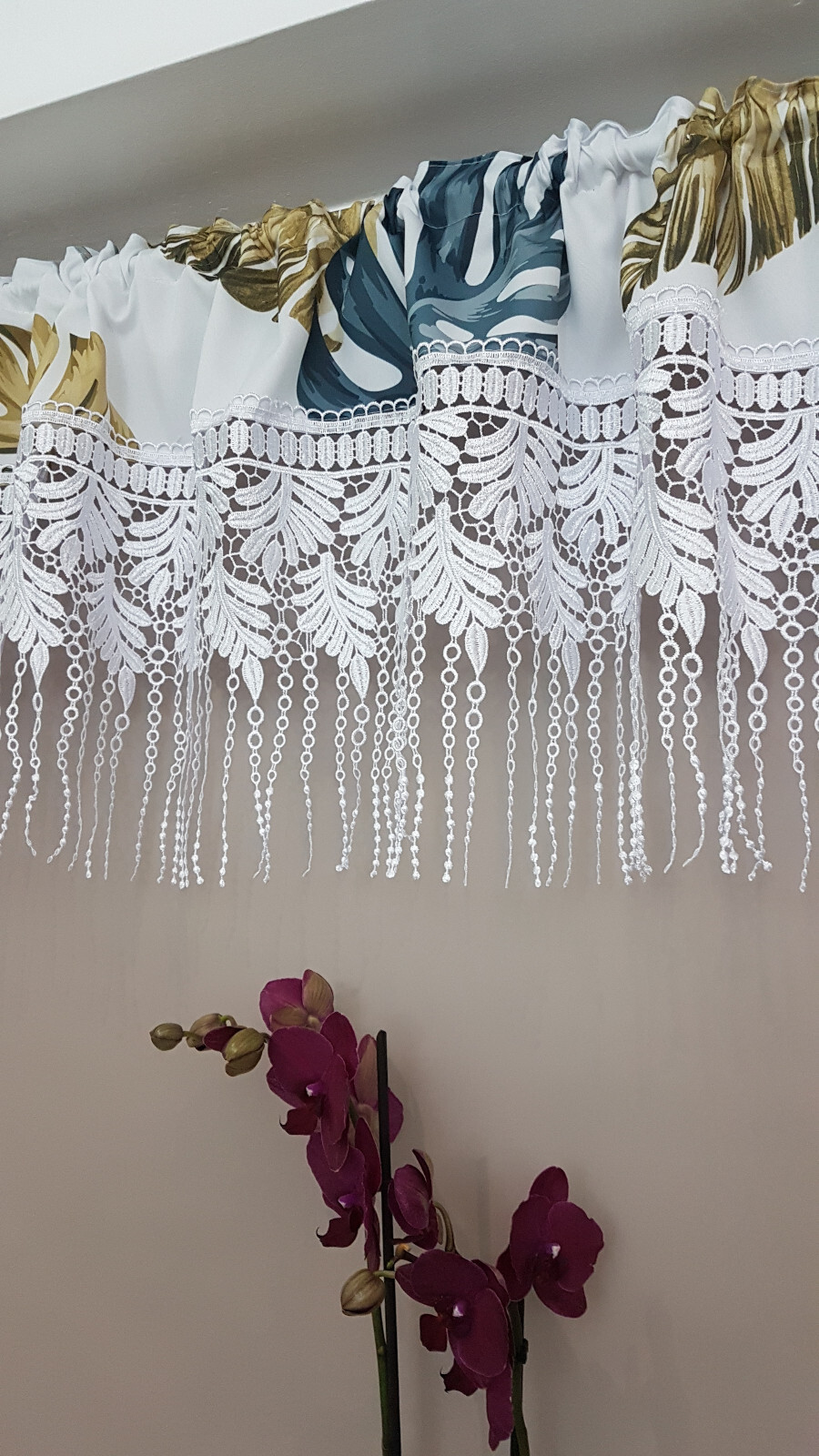 Ready made cafe kitchen net curtain Ready to hang voile marquisette ...