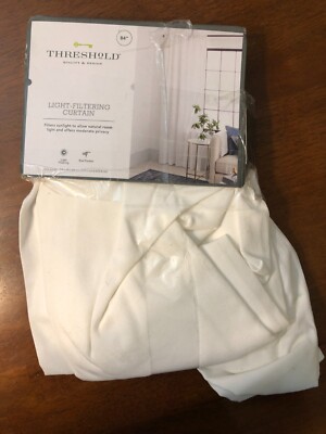 Threshold Natural White Light Filtering Farrah Window Curtain Panel ...