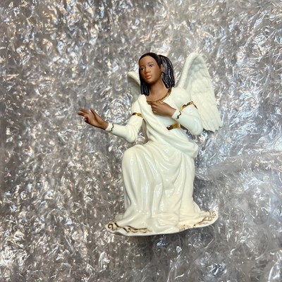 Lenox Angel Kneeling Oh Holy Night Nativity Set Ebony African American ...