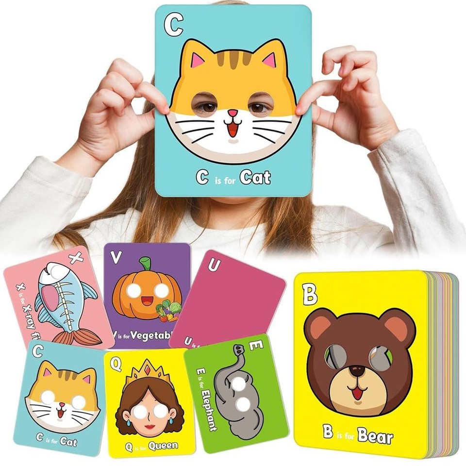 Alphabet Flash Cards,Giant ABC Animal Flash Cards for Toddler 3-5 ...