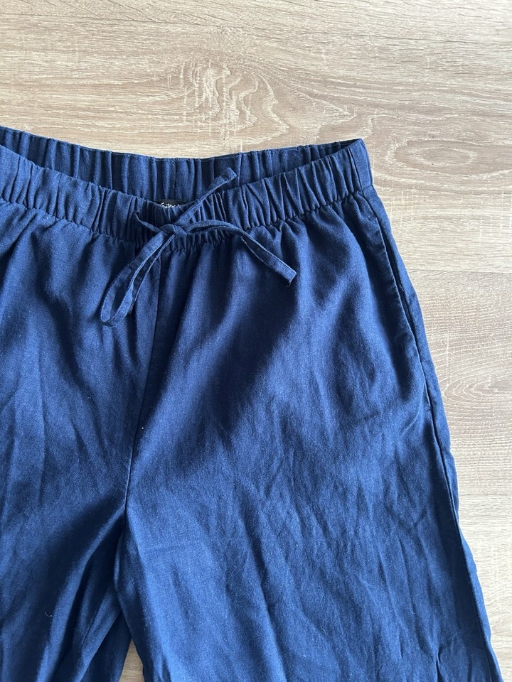 Sportsgirl Willow Linen Wide Leg Pants Navy Size 8 | eBay Australia