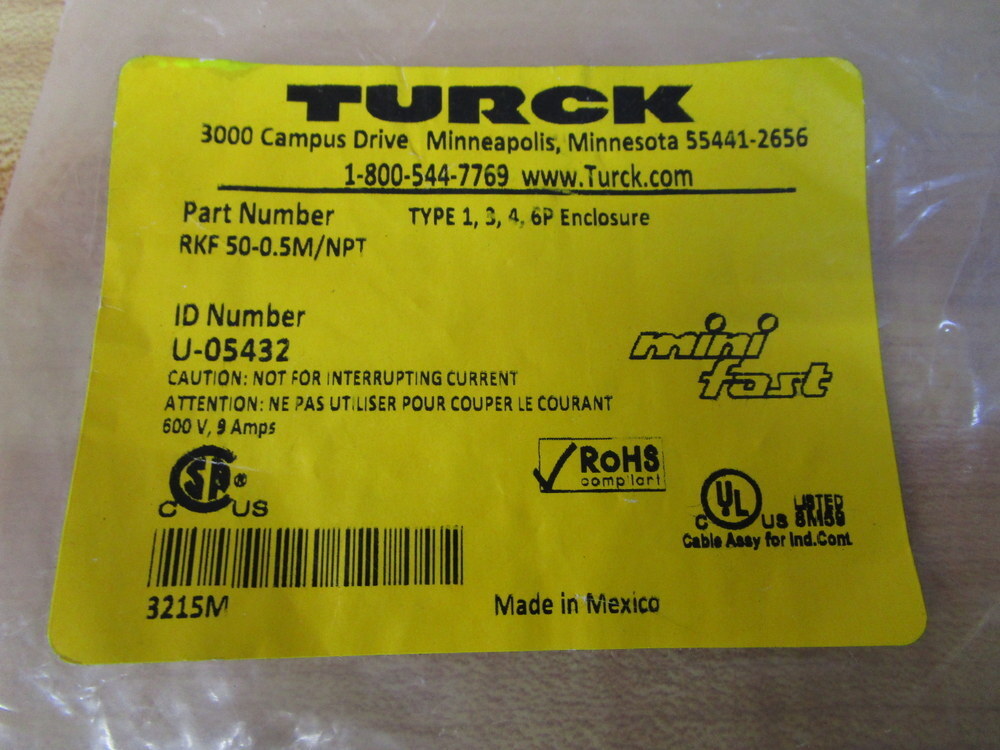 TURCK RKF 50-0.5M/NPT / RKF5005MNPT () for sale online | eBay