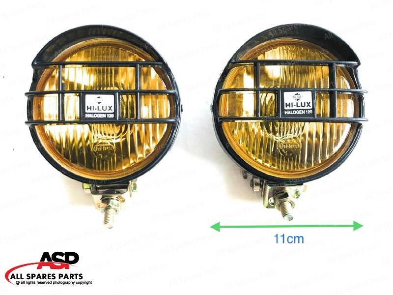 PAIR OF UNIVERSAL HALOGEN FOG LIGHT LAMP YELLOW GLASS LENS 12V 55W H3 ...