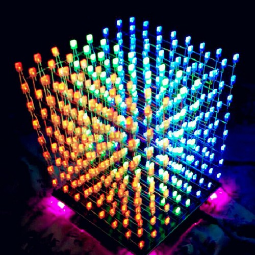 3D LED Lichtwürfel 8x8x8 Cube ektronisch Würfel Lampe Fernbedienung ...