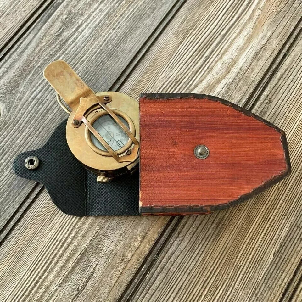 Vintage Solid Brass WWII Military Pocket Compass With Box Gift | eBay