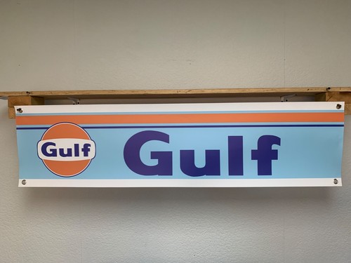 Gulf oil Banner Motor Workshop Garage motorsport Man cave Wall Display ...