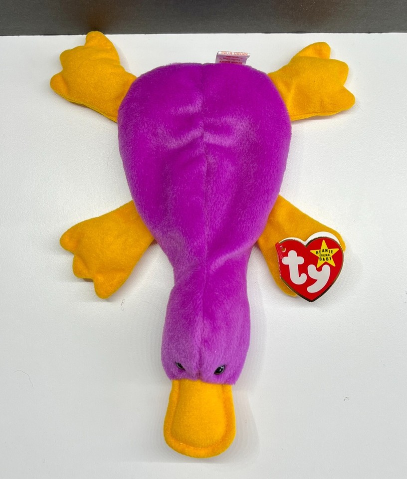 Ty Beanie Babies Patti The Platypus Plush Toy - 4025 Fuchsia (with tags ...