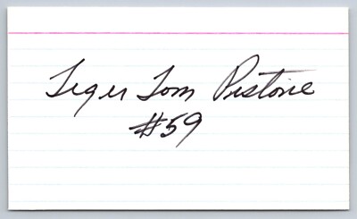 Tiger Tom Pistone Signed Index Card - NASCAR - Race Car Driver | eBay