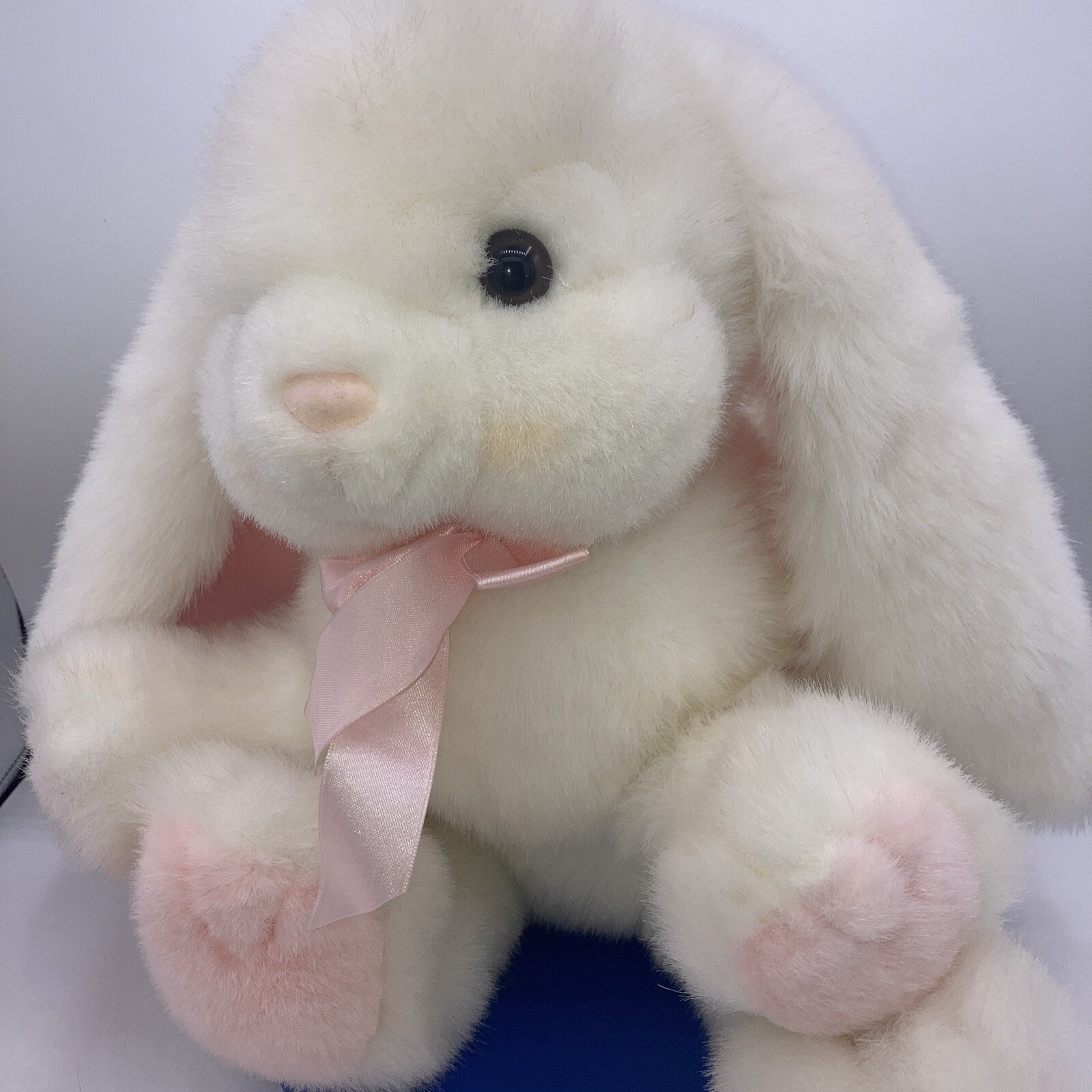 RUSS BERRIE BUNNY RABBIT LONG EARS WHITE STUFFED PLUSH HESS'S DEPT | eBay