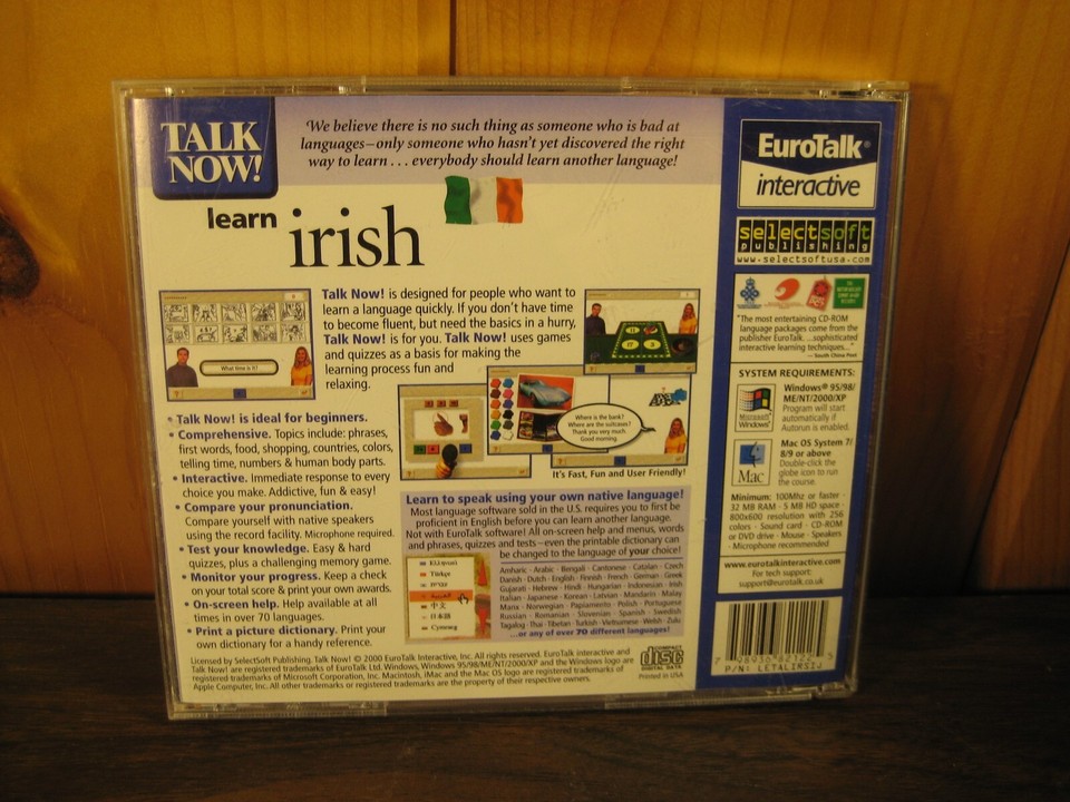 EuroTalk Interactive Learn Irish Gaelic PC CD for Windows XP / 95 / 98 ...
