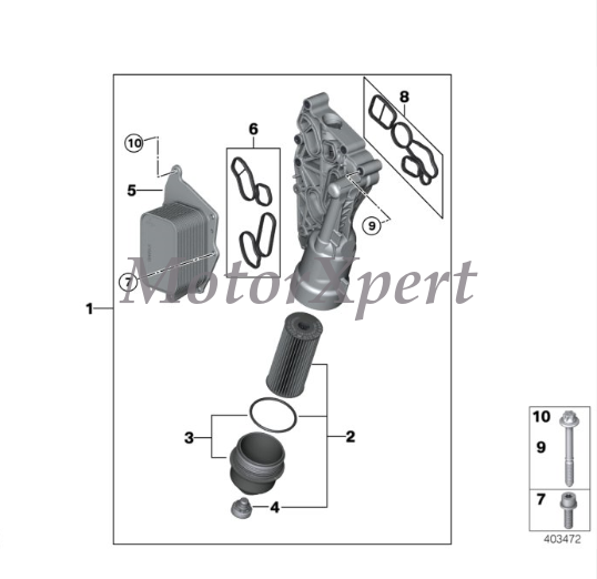 OEM 11428575898 Oil Cooler Filter Housing Assembly BMW i8 X1 X2 1.5L 2 ...