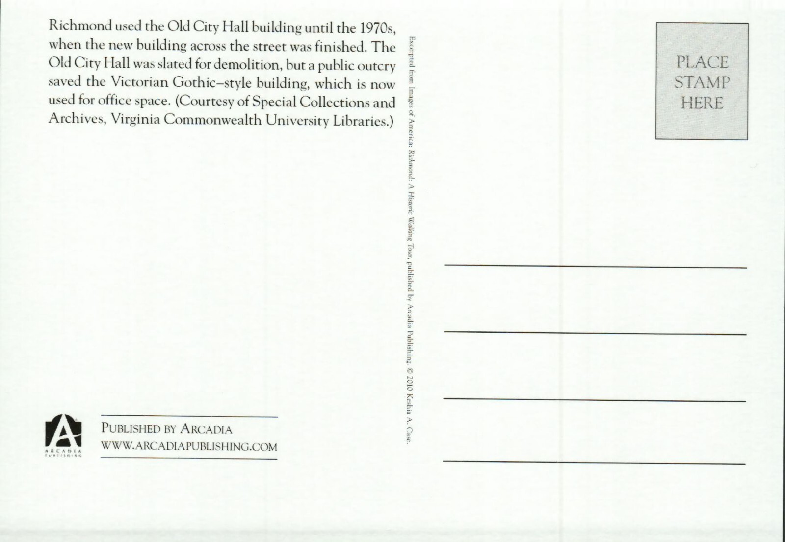 ~Post Card~"The Old City Hall" (Victorian Gothic-Style Bldg) *Richmond ...