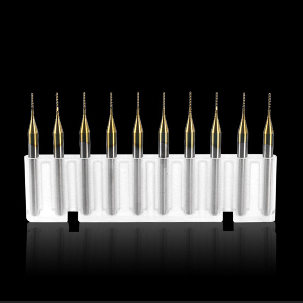 10pcs 1/8" Shank Titanium Coat Carbide End Mill Engraving CNC Router ...