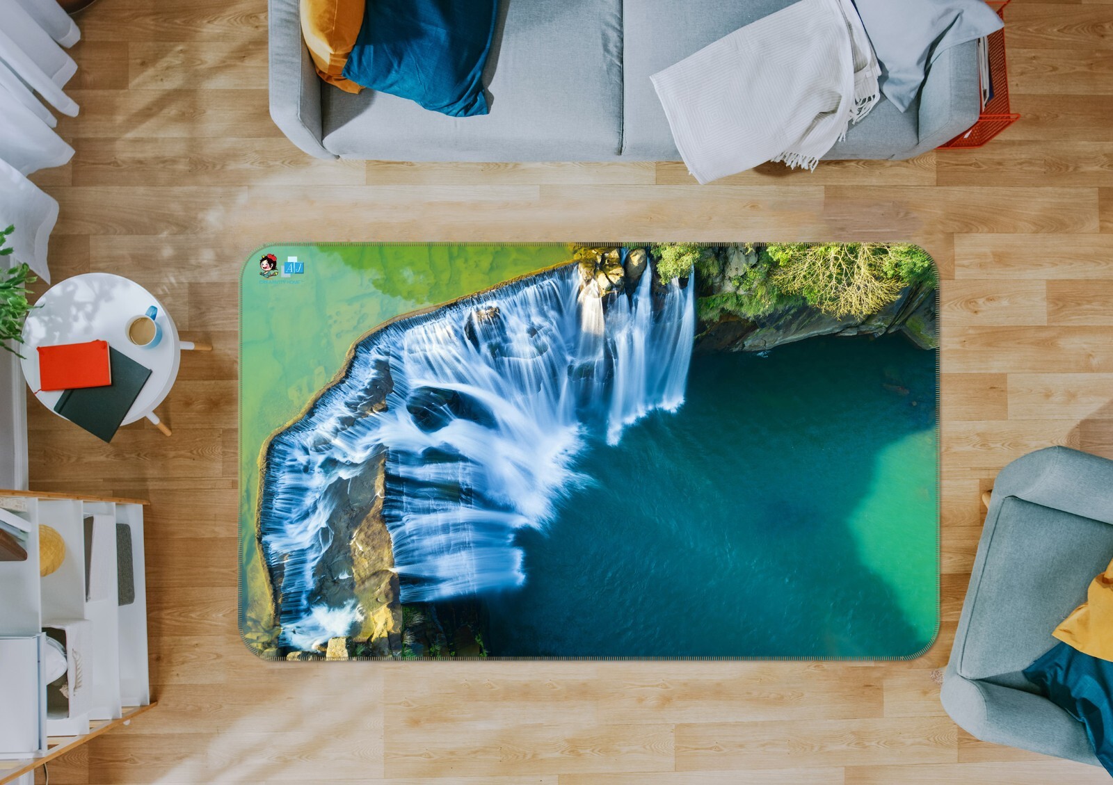 3D Cliff Waterfall O2229 Game Rug Mat Elegant Photo Carpet Mat Eve 2023 ...