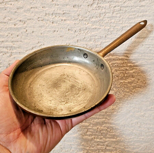 Antique Vintage Rare Pan Skillet Copper Fry Handle Kitchen WARE Cooking ...