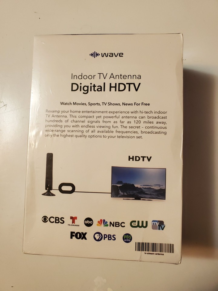New Sealed Wave Max Indoor TV Antenna 4K Ultra HD Signal Booster ...