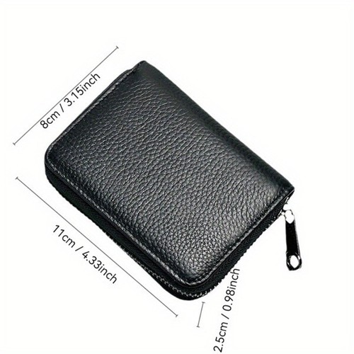 Zipper Card Holder Wallet Compact Design with 9 Card Slots, 2 Coin ...