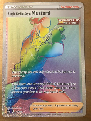 Pokemon Single Strike Style MUSTARD Trainer 177/163 SECRET Rare Battle ...