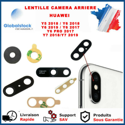 Lentille Caméra arrière pour Huawei Y5/Y6/Y6 PRO/Y7 2017 2018 2019 ...
