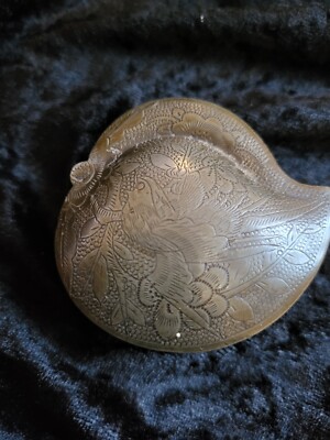 Kut Hing Swatow Pewter Floral Bird Decorative Box Marked Hallmark China ...