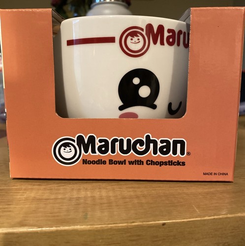 Maruchan Ceramic Ramen Noodle Bowl with Chopsticks "Cute Face" NEW | eBay