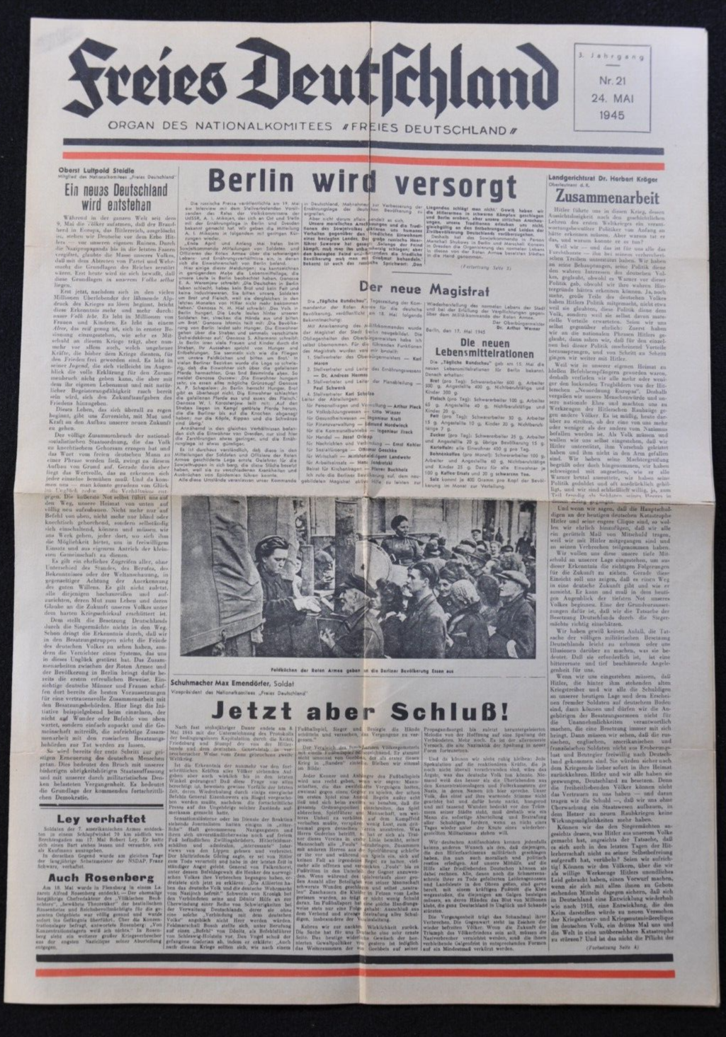Original WWII Red Army Newspaper Freies Deutschland BERLIN 1945 - RARE ...