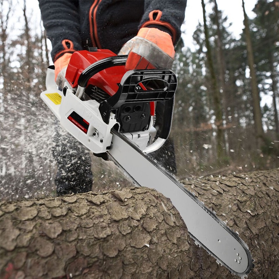 2-Stroke Gasoline Chainsaw 52 CC 20" Bar Power Engine Wood Cutting Gas ...