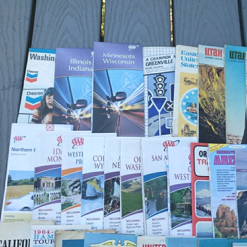 Lot of 85 Vintage 1960s-90s US States Road Maps Travel Parks AAA OIL ...