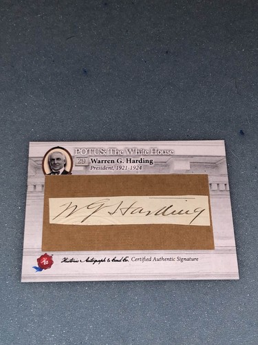 2025 Historic Autographs Potus: The White House WARREN G. HARDING Cut ...
