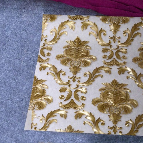 33FT Vintage Luxury Gold Damask Textured Wallpaper Roll Embossed Floral ...