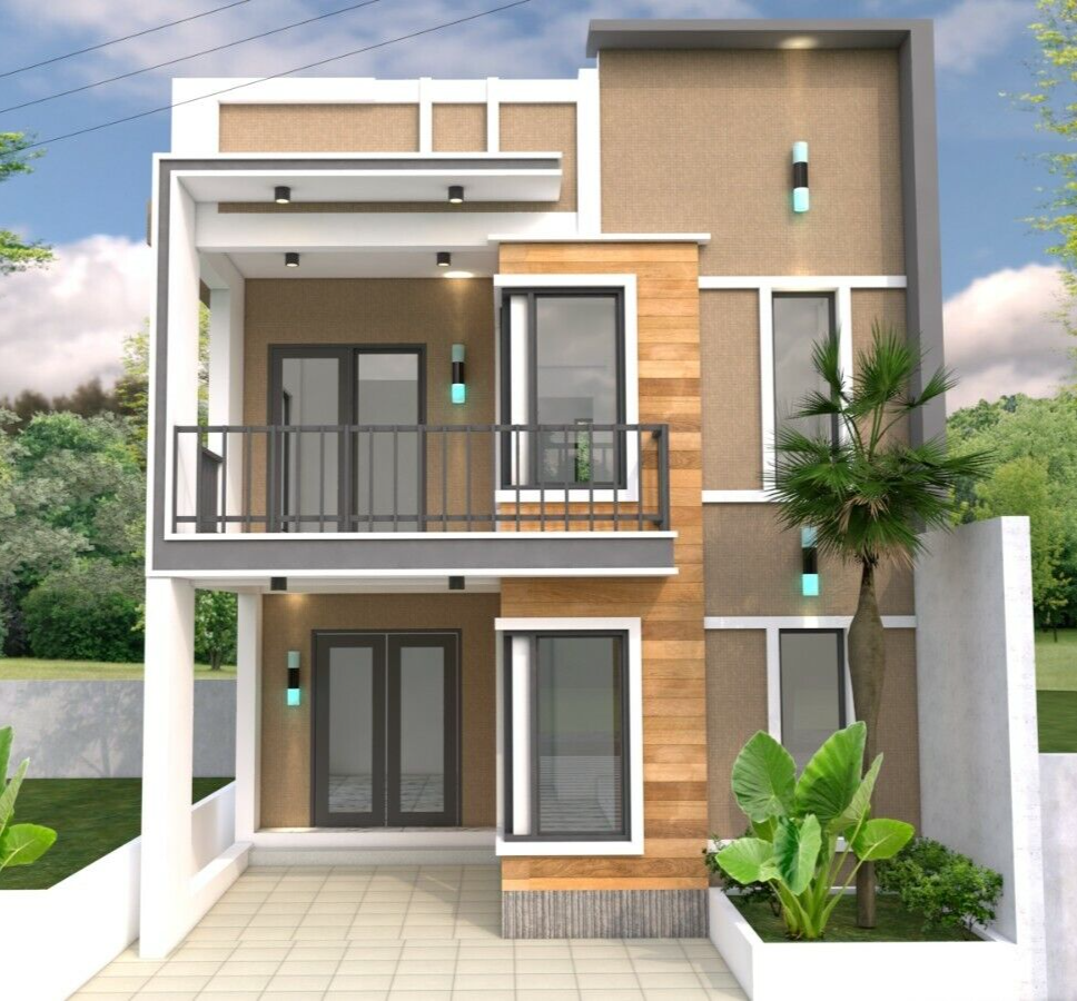 23x49 Feet Small House Plan 7x15 Meter 5 Beds 4 Baths Terrace (A4 Hard ...