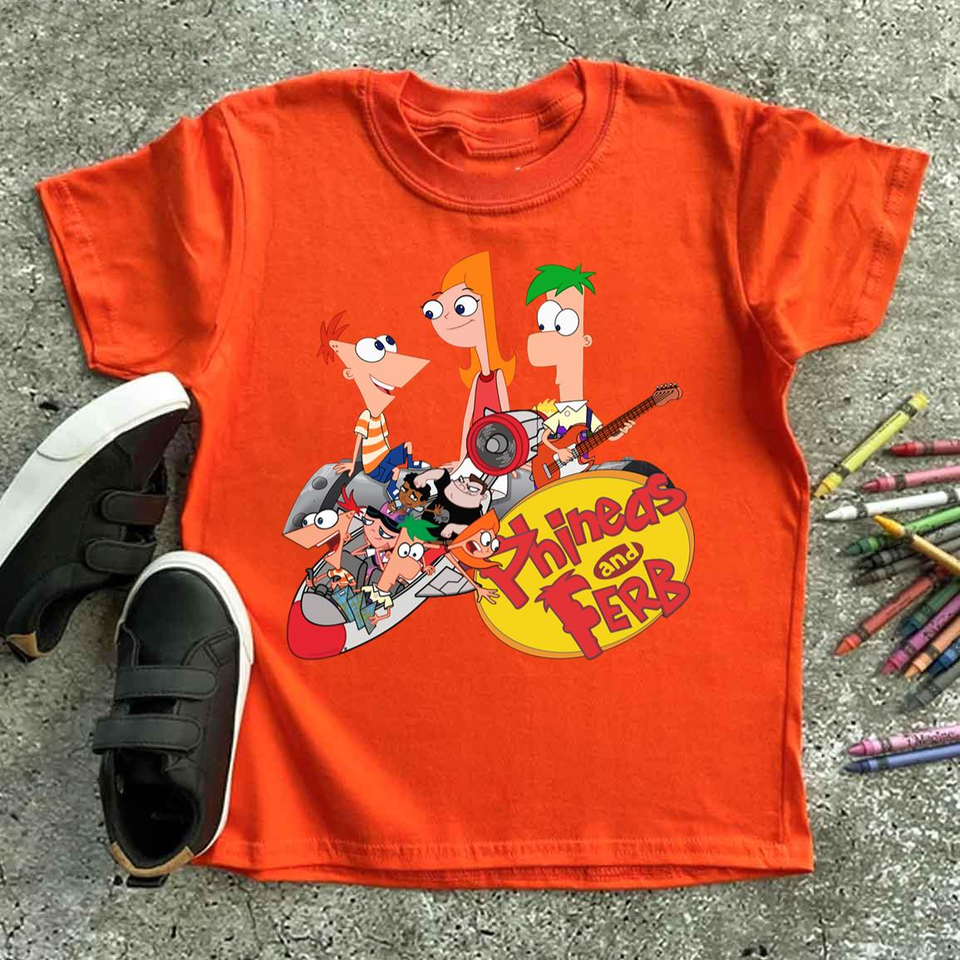 Phineas & Ferb Gift For Family Orange T-Shirt Cotton All Size RM1020 | eBay