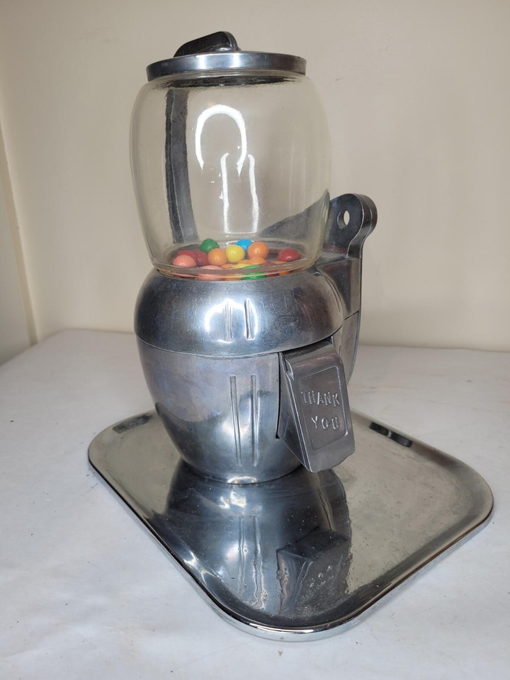 IT WORKS! VIDEO! ATLAS BANTAM PEANUT VENDOR GUMBALL MACHINE 5 CENT ...