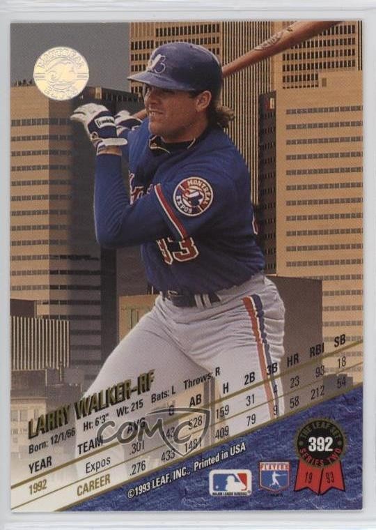 1993 Leaf Larry Walker #392 HOF | eBay