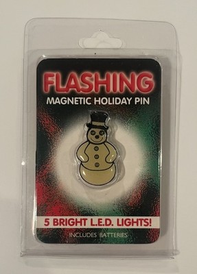 VTG NEW Snowman Magnetic Broach Pin Christmas Holiday Flashing LED ...